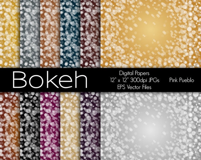 Bokeh Digital Printable Papers Scrapbook Papers or Backgrounds ...