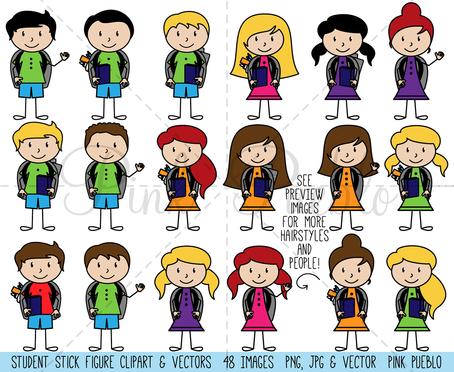 Stick Figure Student Writing