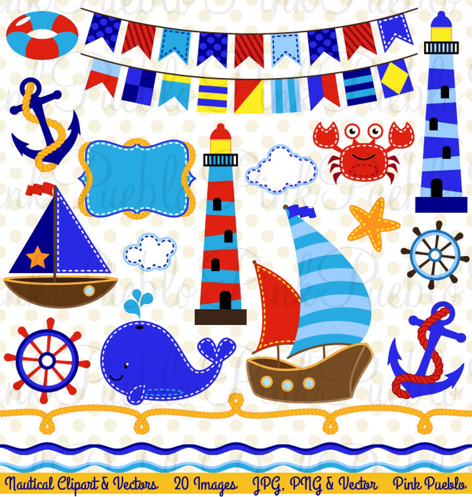 Nautical Clipart Clip Art Marine Sailing Boat Ship Sailboat - Etsy