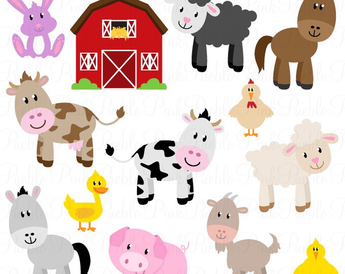 Farm Animals Clipart, Farm Animals Clip Art, Barnyard Clipart, Barnyard ...
