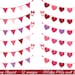 Valentines Day Bunting Clip Art Clipart Valentines Day Clip | Etsy