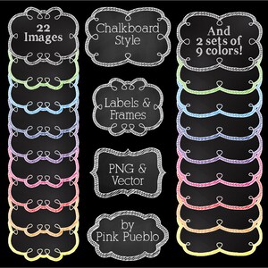 Printable Chalkboard Frames and Labels Clipart Clip Art - Etsy