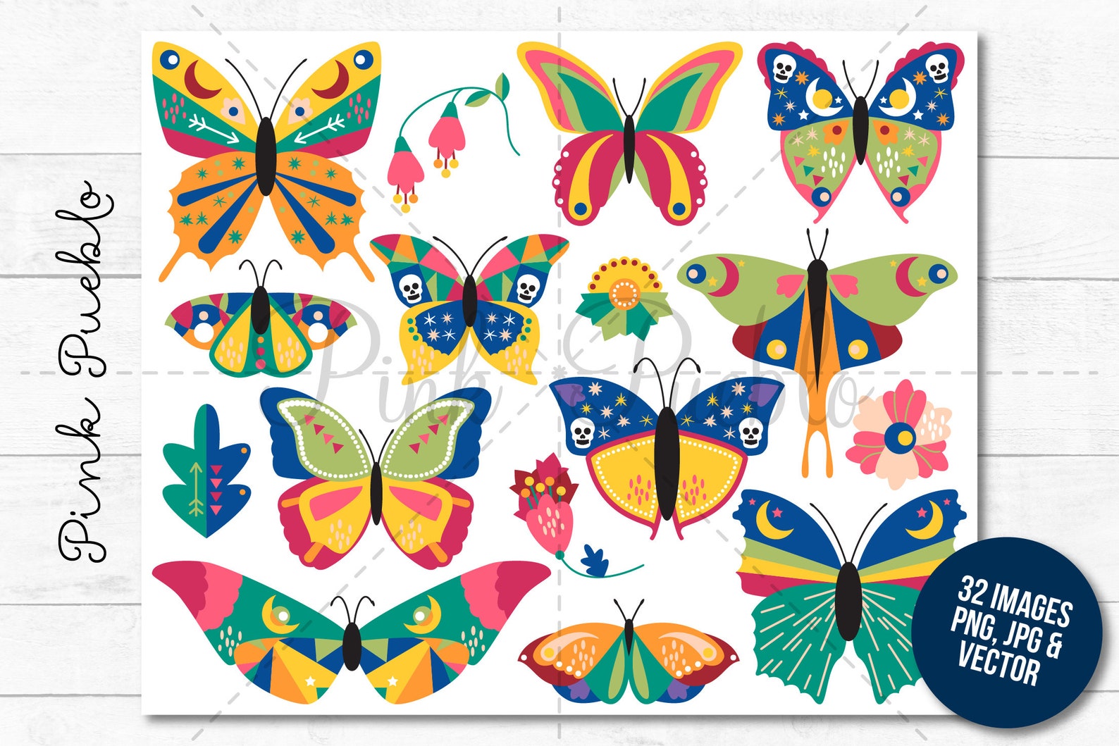Boho Butterfly Clipart Bohemian Butterfly Clip Art - Etsy