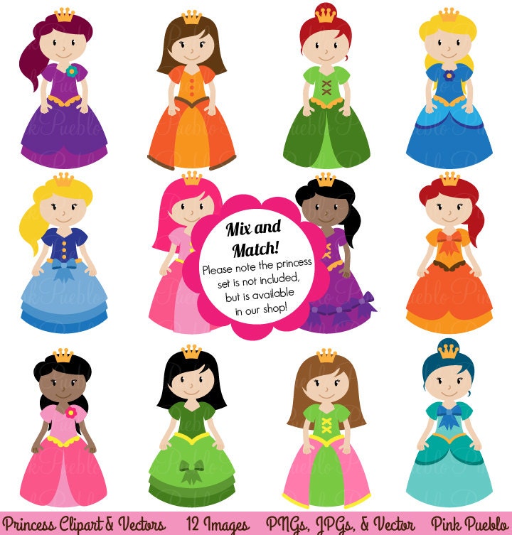 Princess Fairytale Clipart Clip Art Storybook Clip Art - Etsy