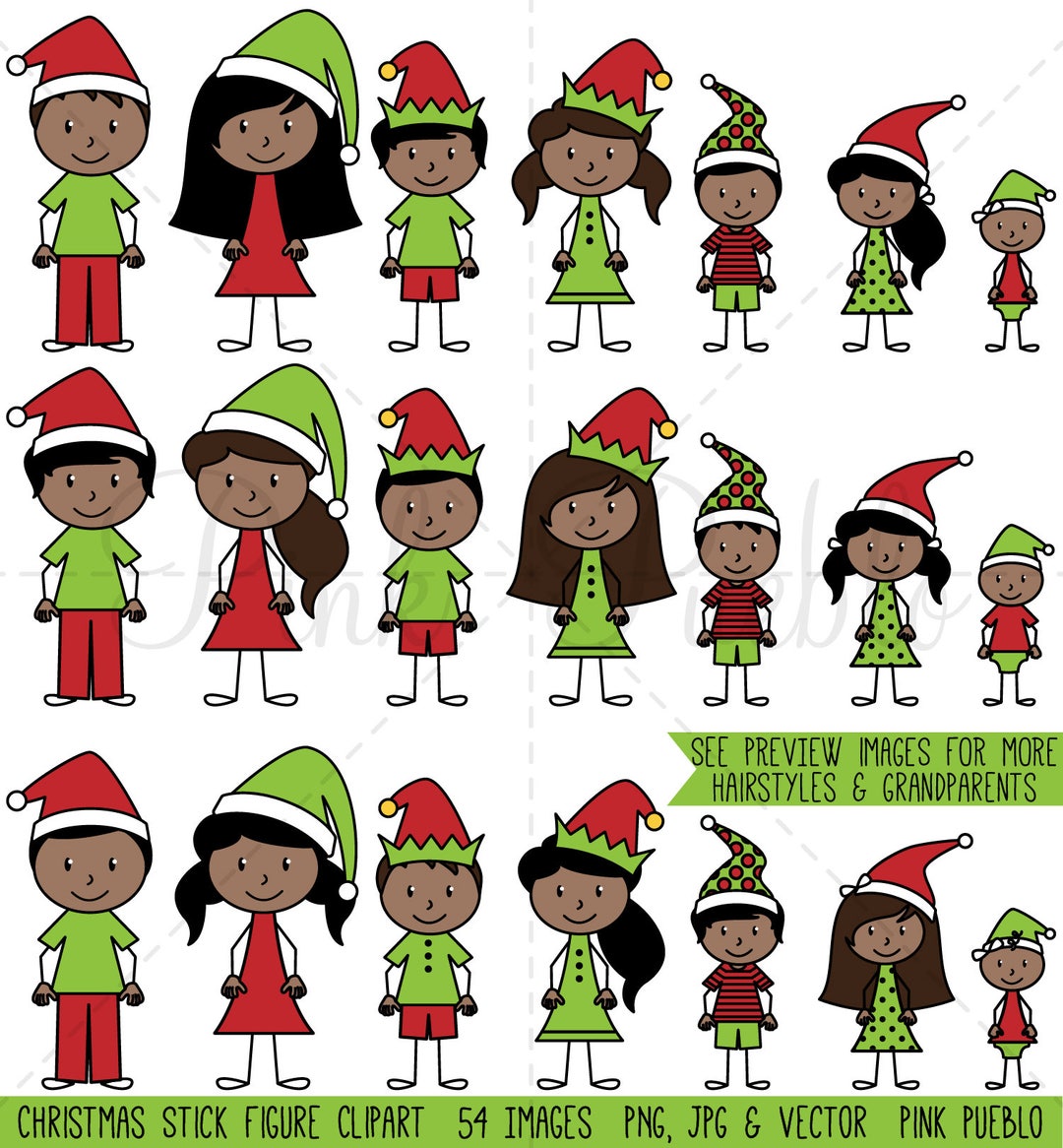 Christmas Stick Figure Family Clipart, Christmas Stick Figure Clipart ...