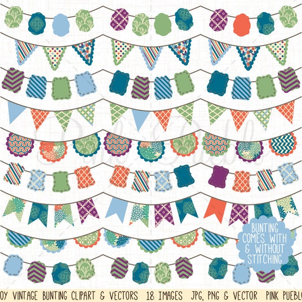 Bunting Clip Art - Etsy