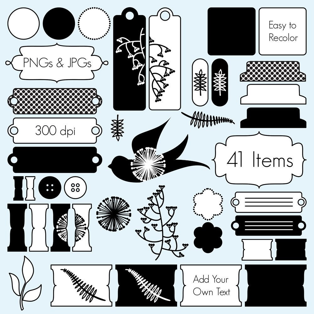 Scrapbook Clip Art Clipart Scrapbooking Elements Clip Art - Etsy