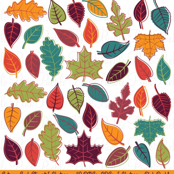 Fall Leaves Clip Art - Etsy