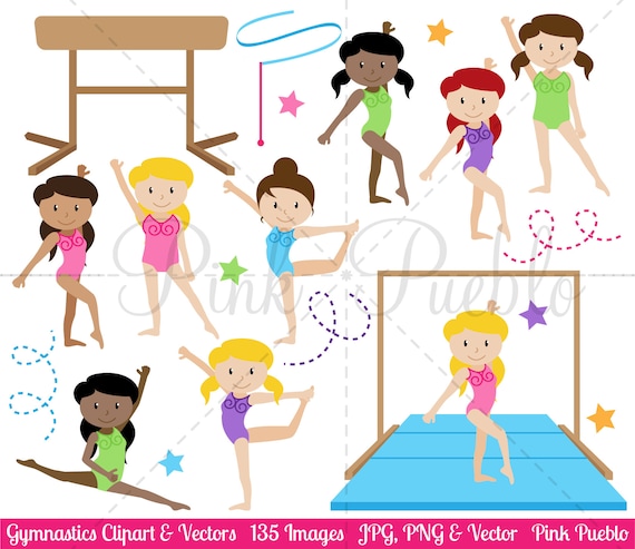 Gymnastic Kids Clipart Border