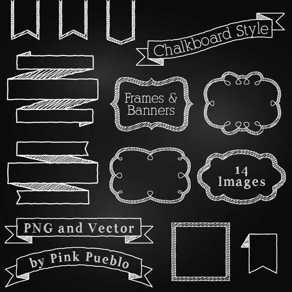 Chalkboard Clipart - Etsy