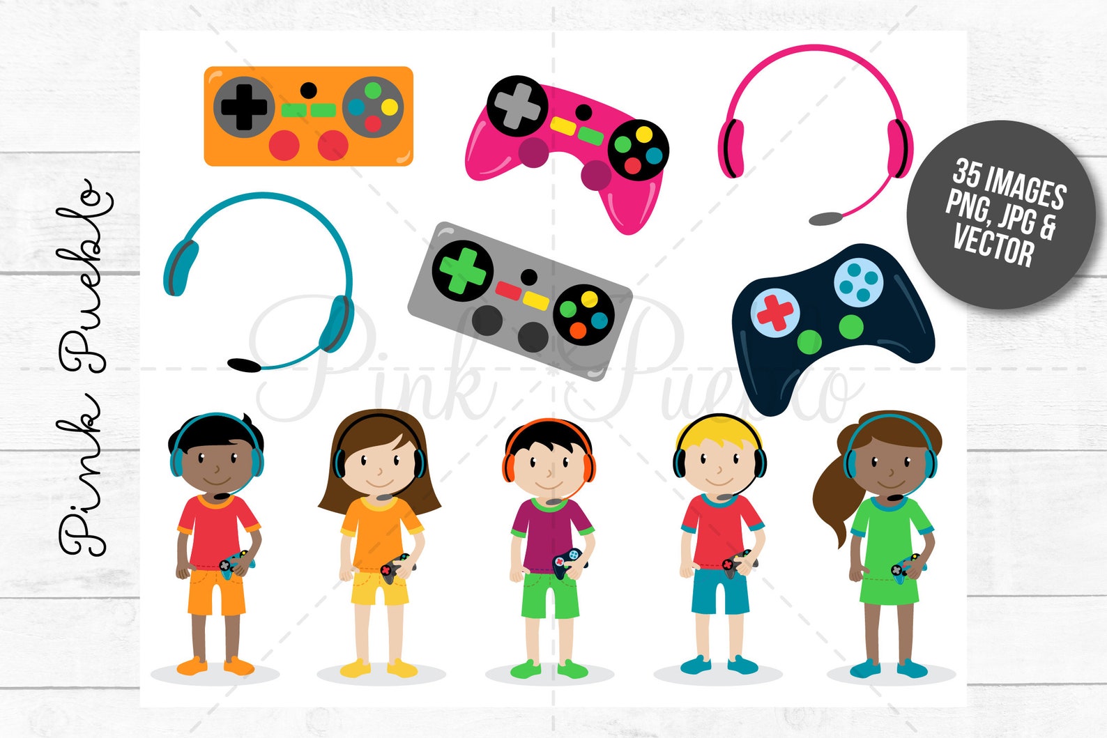 Gamer Clipart Gamer Clip Art Gamer Boy and Gamer Girl - Etsy