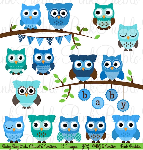 Baby Boy Shower Owl Clipart