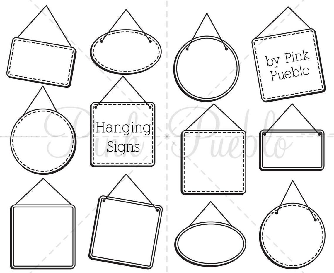 Frame Clip Art Frame Clipart Digital Frames Hanging Signs - Etsy
