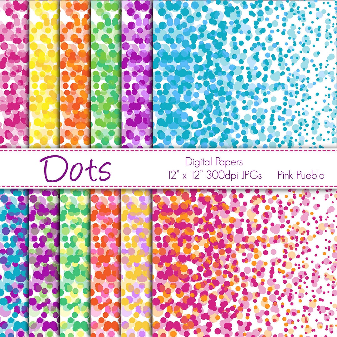 Digital Papers Printable Papers Scrapbook Papers - Dots or Confetti ...