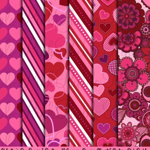 Valentine's Day Scrapbook Paper and Bunting Clipart Clip Art, Great for ...