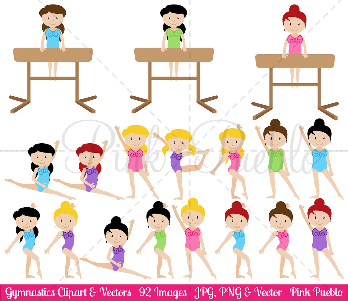 Gymnastics Clipart Gymnastics Clip Art Gymnast Clipart | Etsy