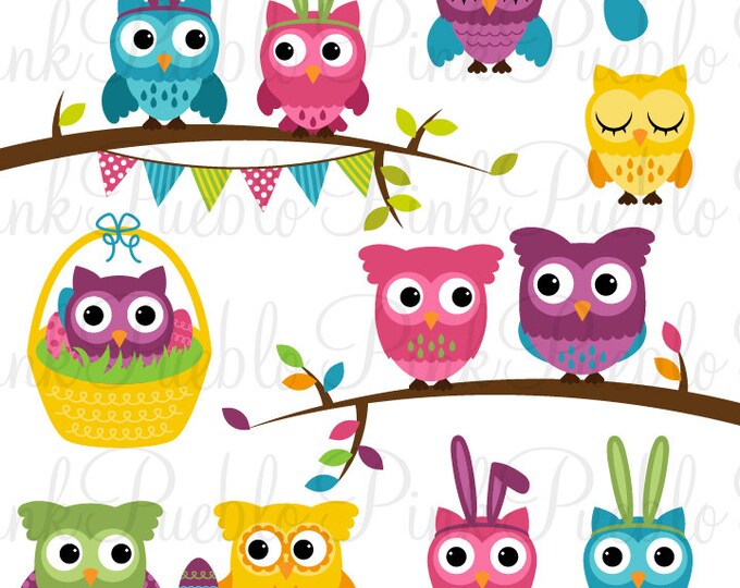 Easter Owl Clipart Clip Art, Spring Owl Clipart Clip Art Vectors ...