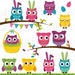 Easter Owl Clipart Clip Art Spring Owl Clipart Clip Art | Etsy