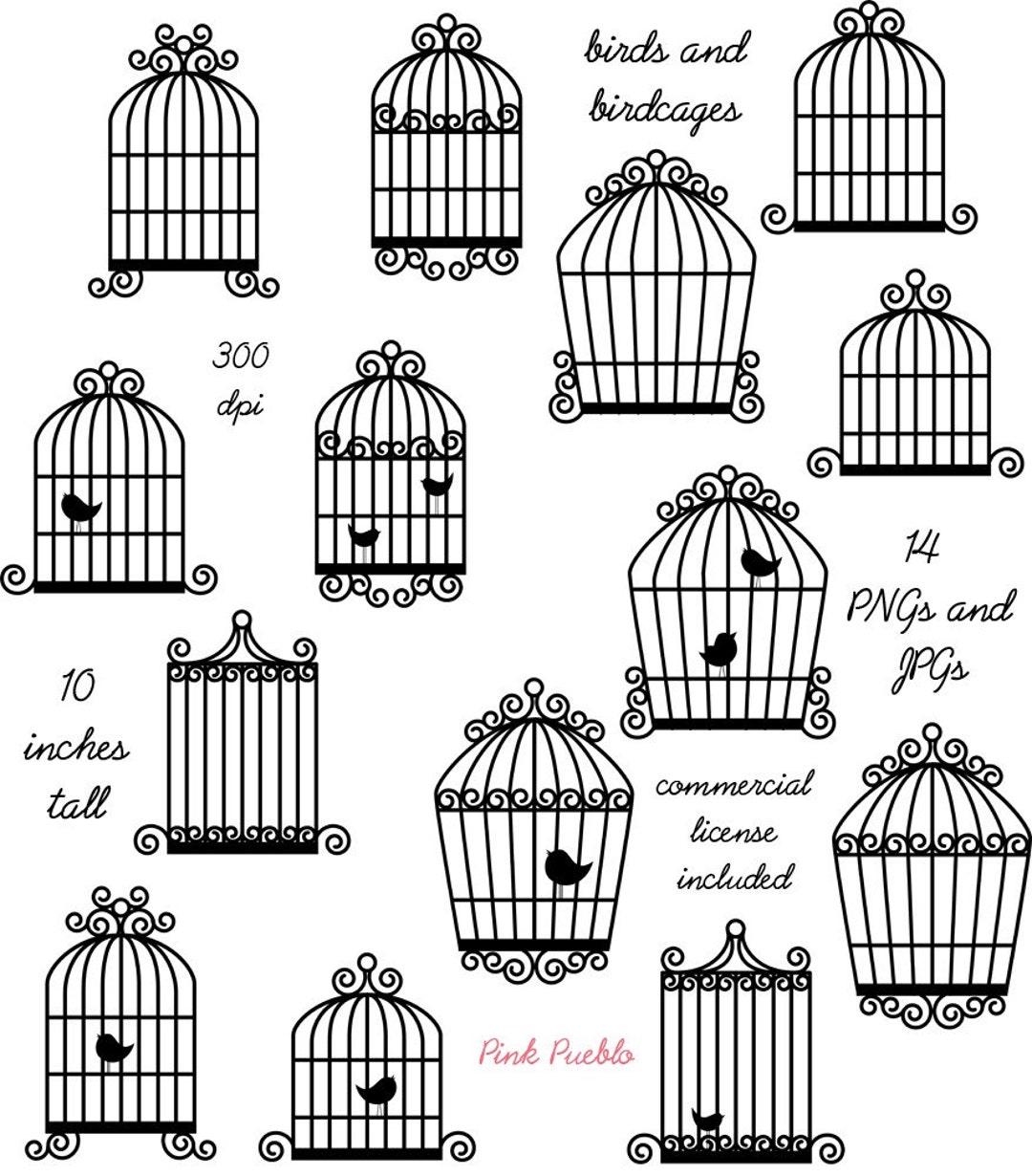 Birdcage Clip Art Clipart, Bird Cage Clip Art Clipart - Commercial and ...