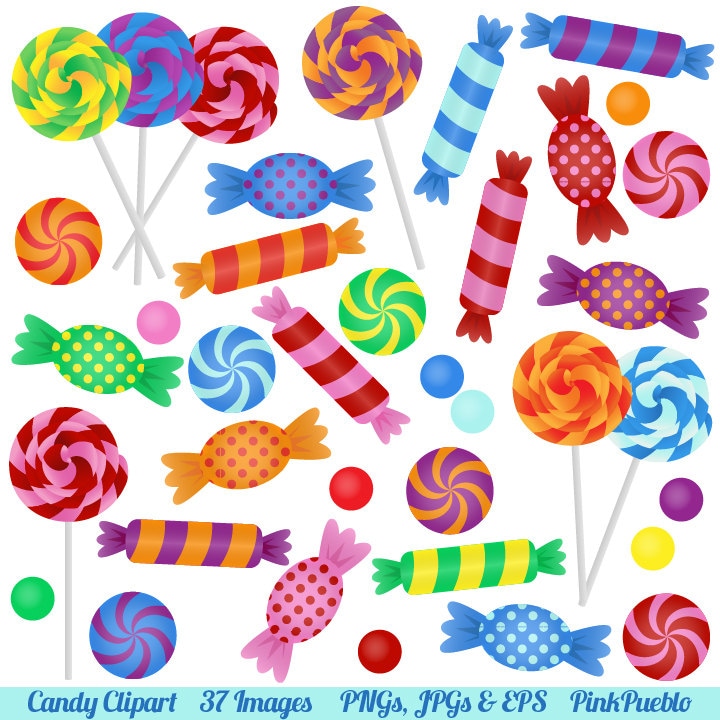 Candy Clipart Clip Art With Lollipops, Peppermints, Hard Candy and ...