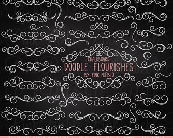 Doodle Flourishes Swirls Clipart Clip Art Vectors Digital | Etsy