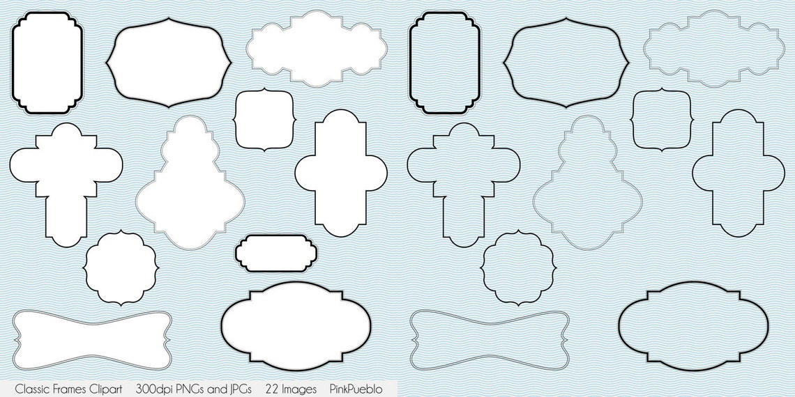 Frames Clip Art Clipart Borders Tags Labels Clip Art Clipart - Etsy