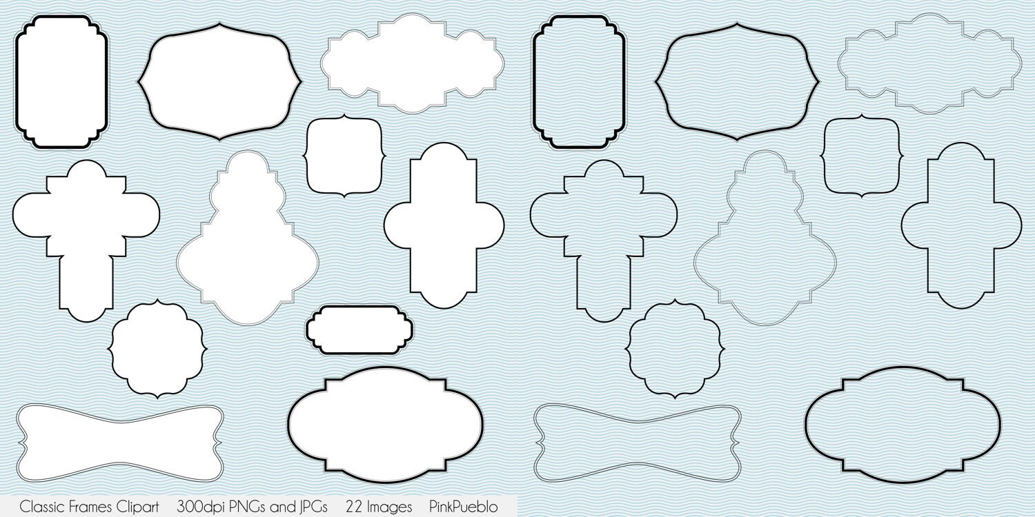 Frames Clip Art Clipart Borders Tags Labels Clip Art Clipart - Etsy