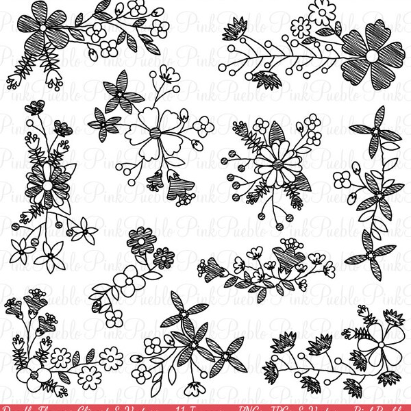 Doodle Flowers - Etsy