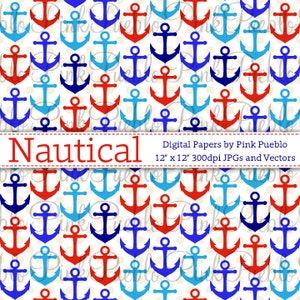 Nautical Digital Paper, Digital Scrapbook Paper Pack - Sailing Beach ...