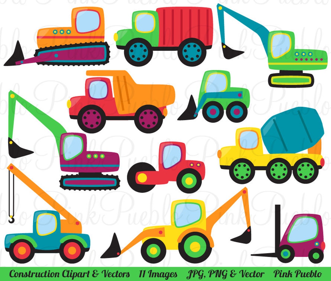 Construction Transportation Clipart Clip Art Vectors, Great for Kids ...