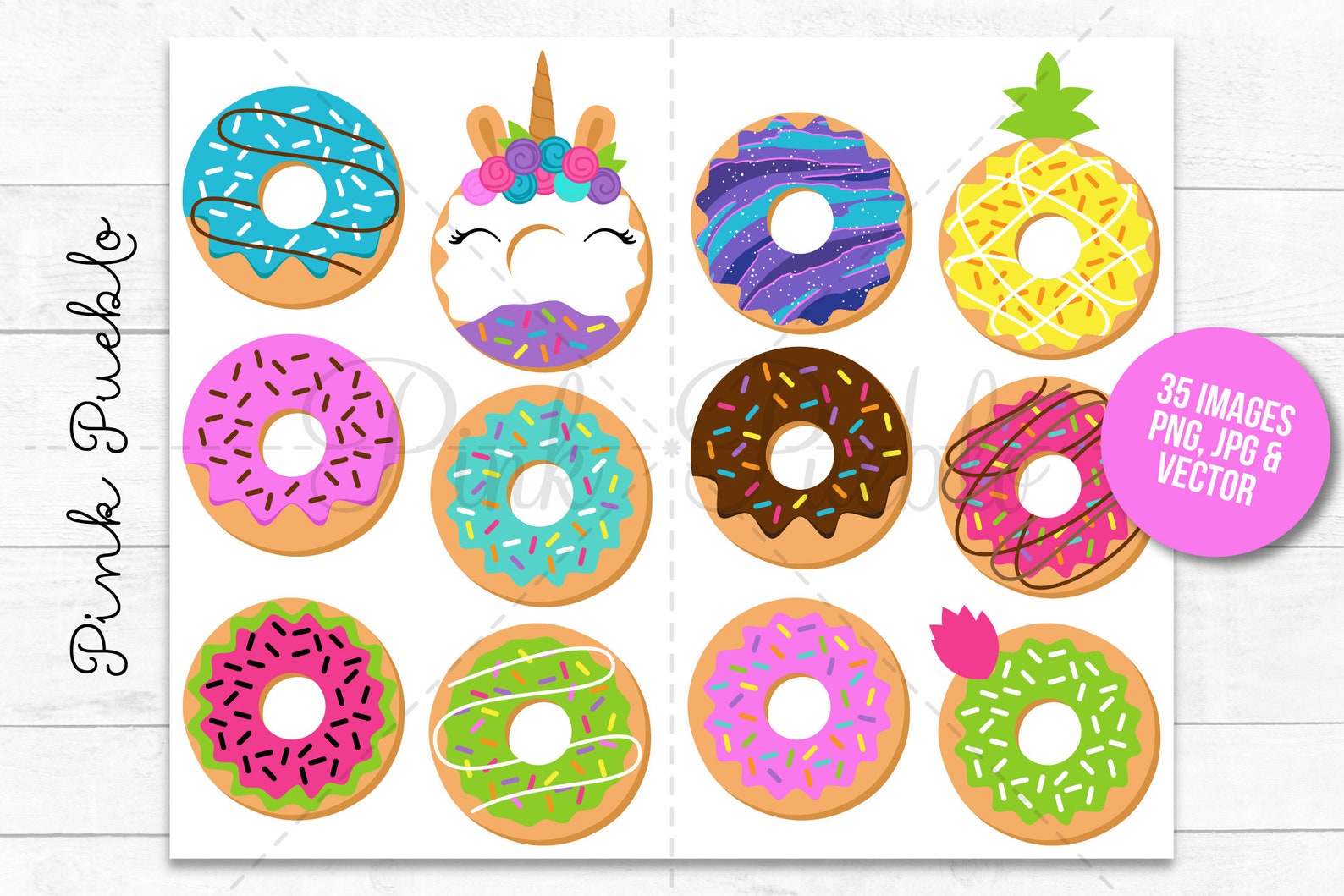 Donut Clipart Donut Clip Art Doughnut Clipart Doughnut Clip - Etsy