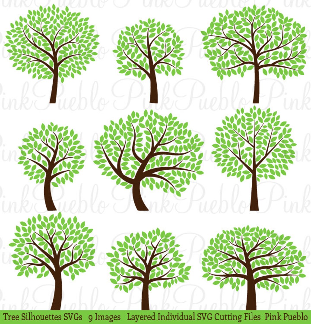 Baum-Silhouette SVG 2, Baum SVG schneiden Vorlagen - kommerziellen und ...