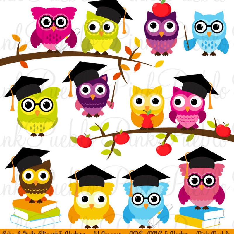 Wise Owl Clip Art - Etsy