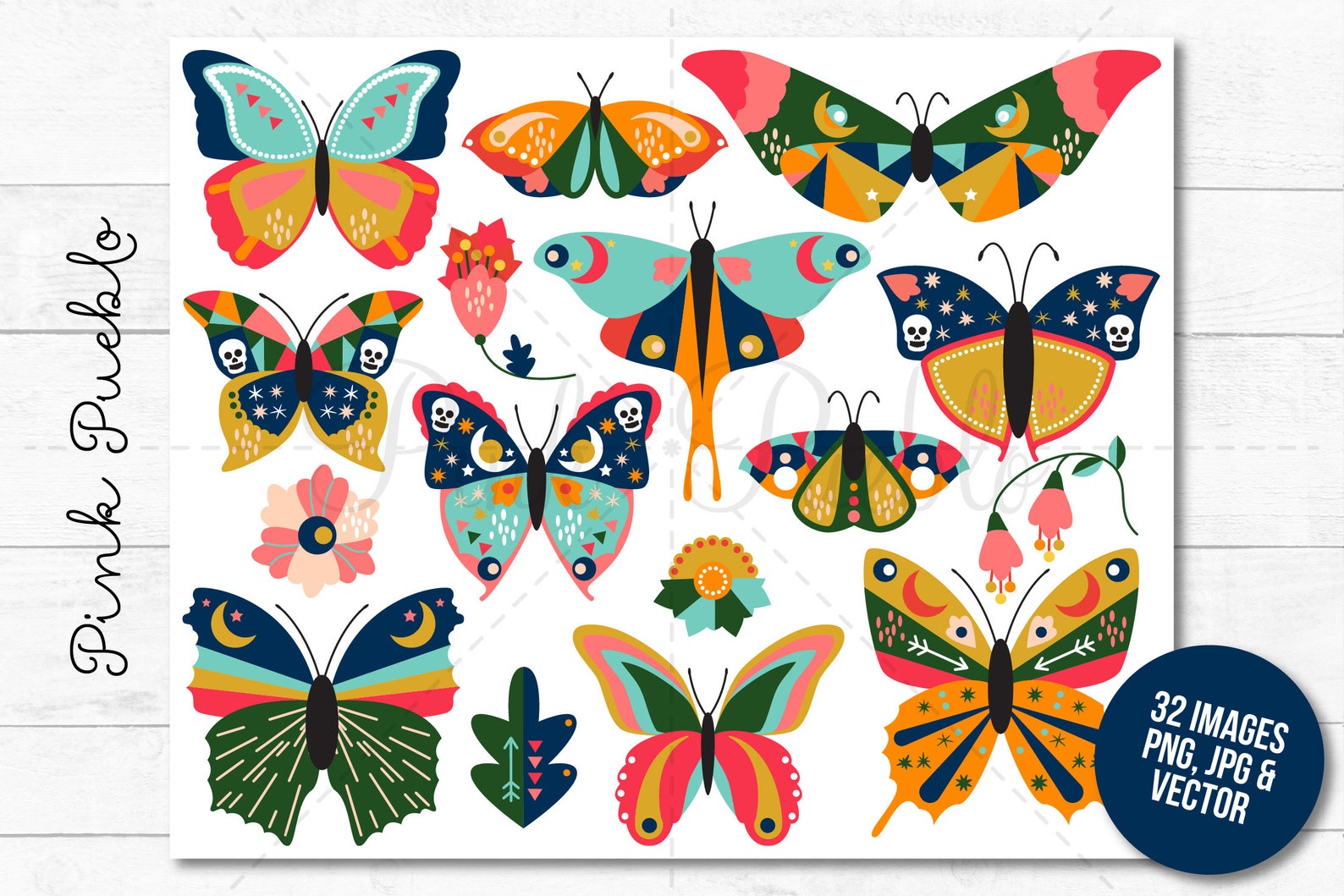 Boho Butterfly Clipart Bohemian Butterfly Clip Art - Etsy