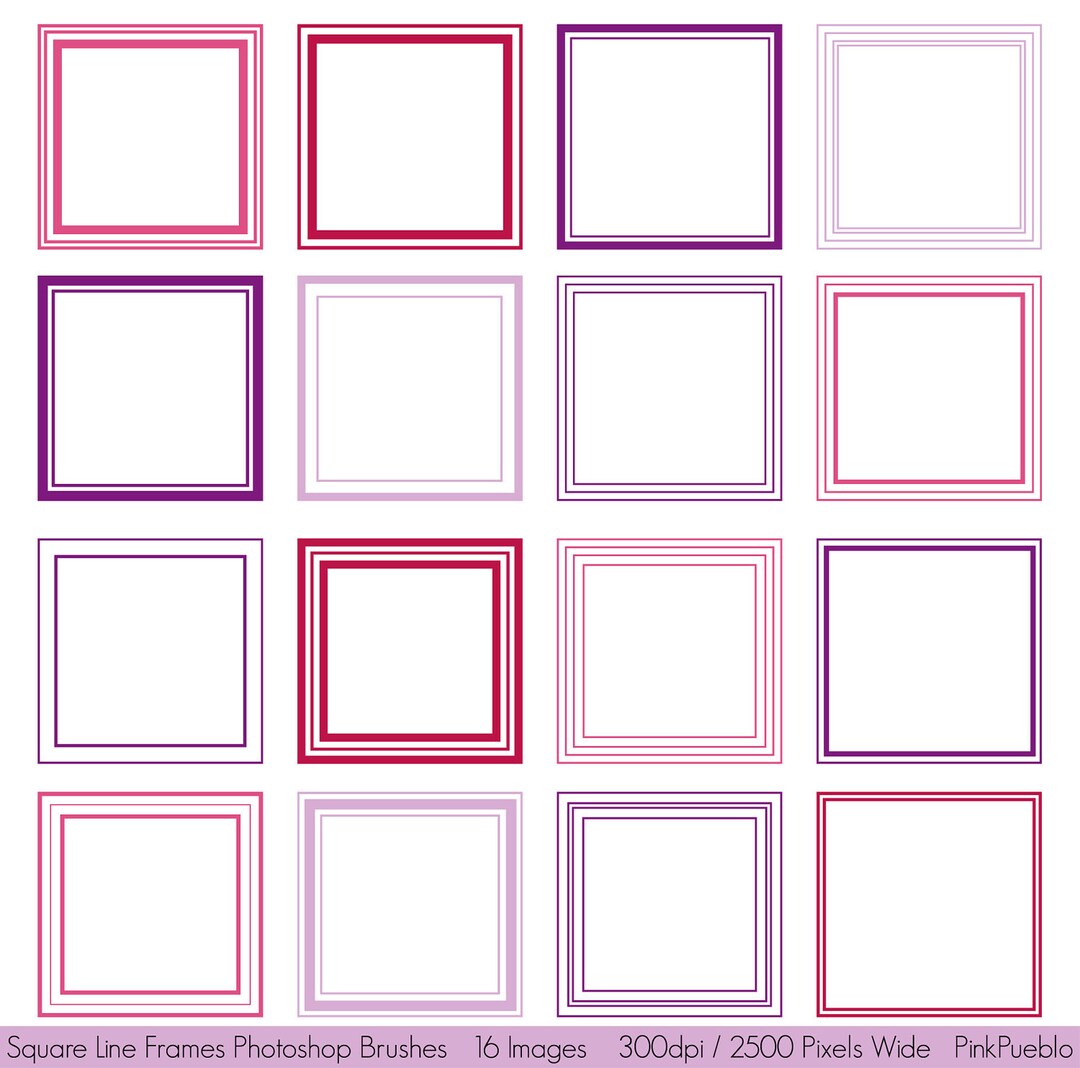 Square Line Frames Photoshop Brushes Commercial and Personal - Etsy