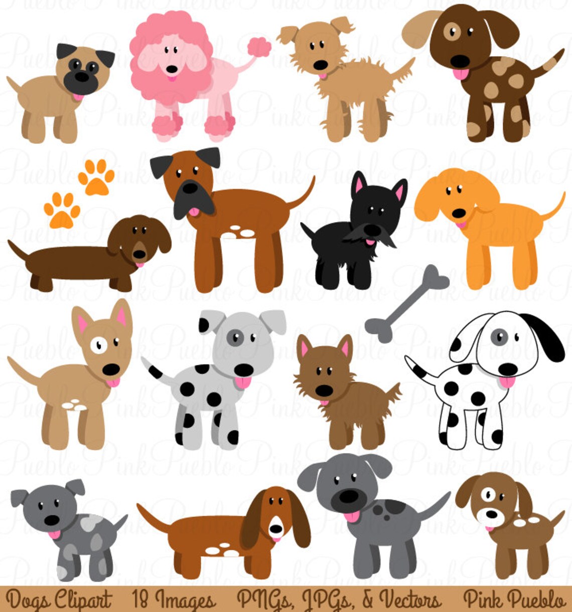 Dog Clipart Clip Art Puppy Clipart Clip Art Vectors - Etsy UK