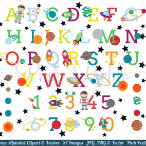 Space Alphabet Clipart, Space Alphabet Clip Art, Astronaut Clipart ...