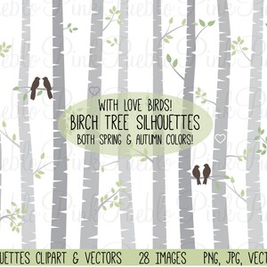 Birch Tree Silhouettes Clipart Clip Art, Autumn Aspen Tree Clipart Clip ...