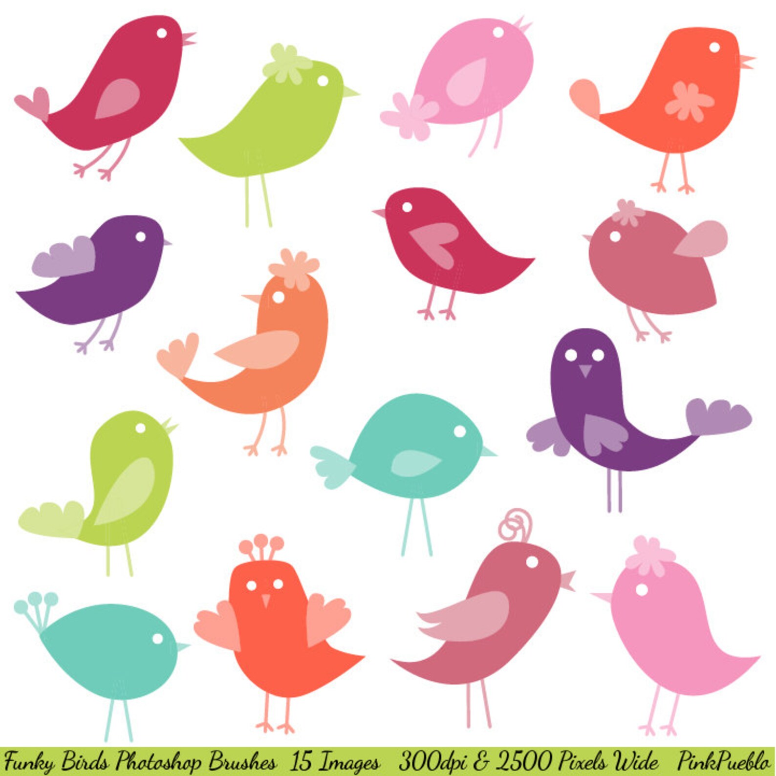 Birds Photoshop Brushes Funky Birds Photoshop Brushes - Etsy