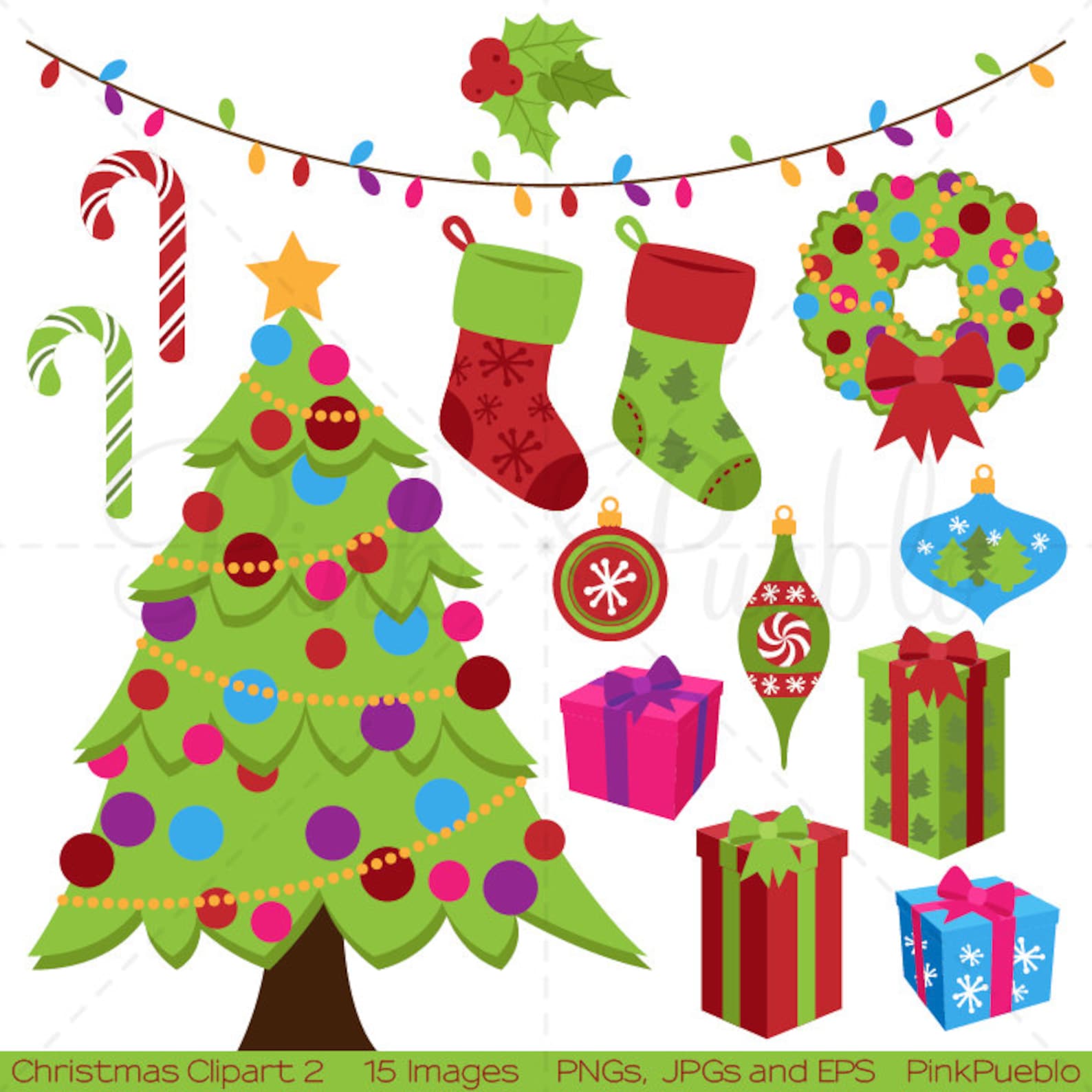 Christmas Clipart Clip Art Holiday Clip Art Clipart With - Etsy