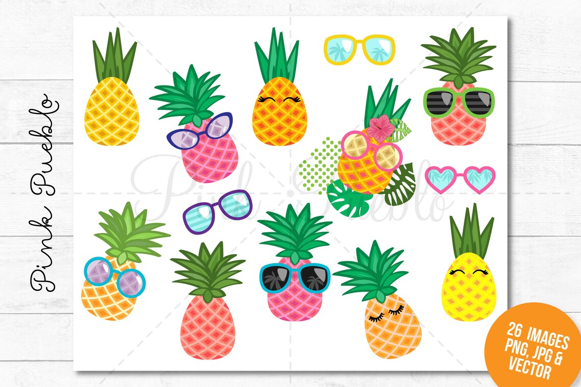Pineapple Clipart Pineapple Clip Art Great for Pineapple - Etsy UK
