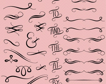 Doodle Flourishes Swirls Clipart Clip Art Vectors Digital | Etsy