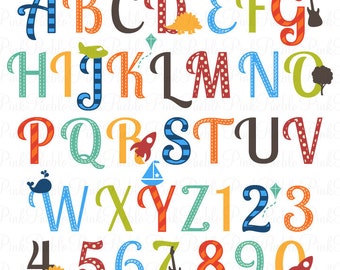 Boy Alphabet Letters Scrapbooking Alphabet Clipart Clip Art | Etsy
