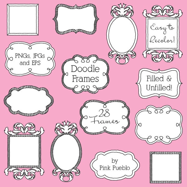 Doodle Borders - Etsy