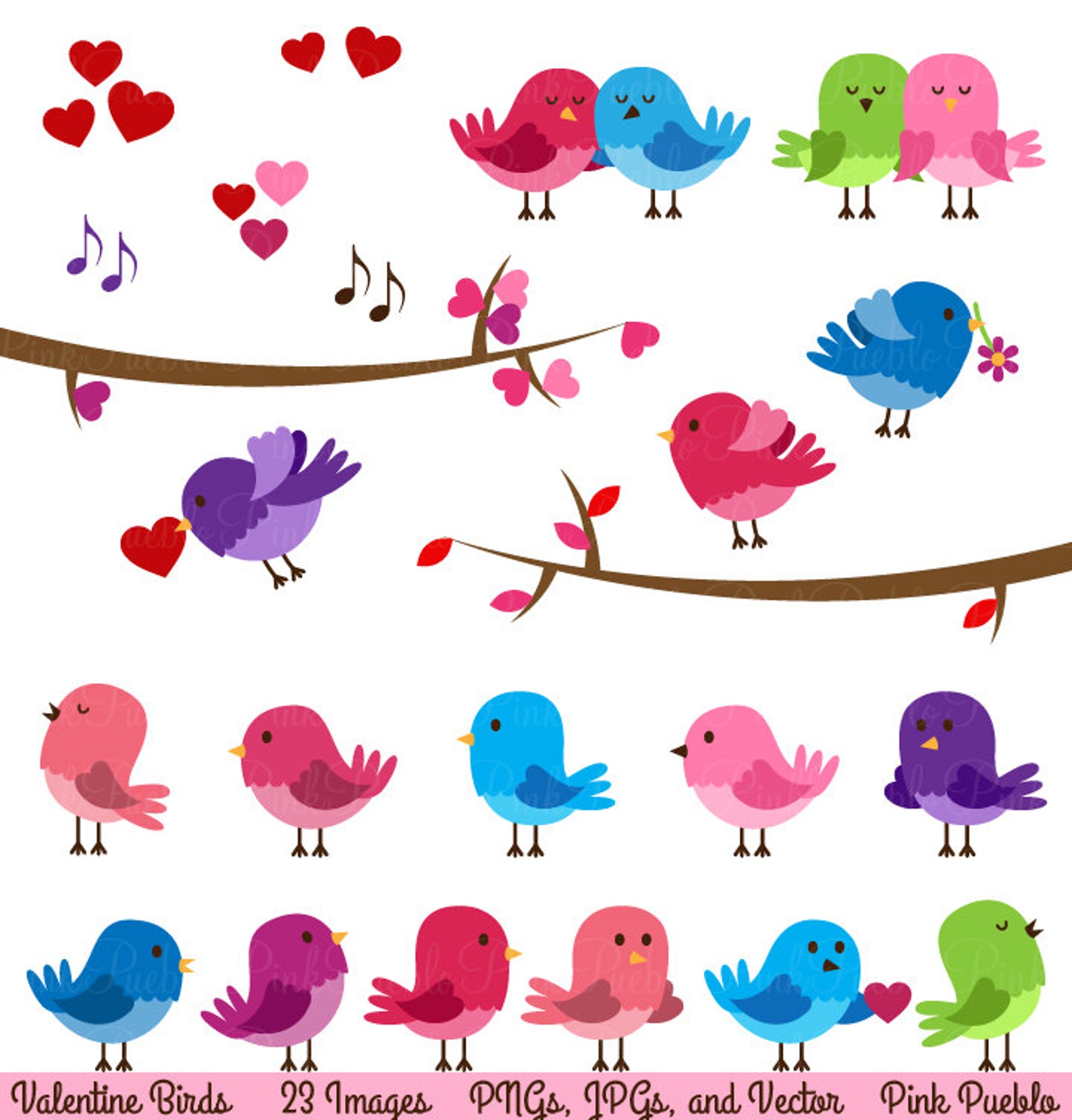 Valentine Birds Clipart Clip Art Love Birds Lovebirds Clipart - Etsy