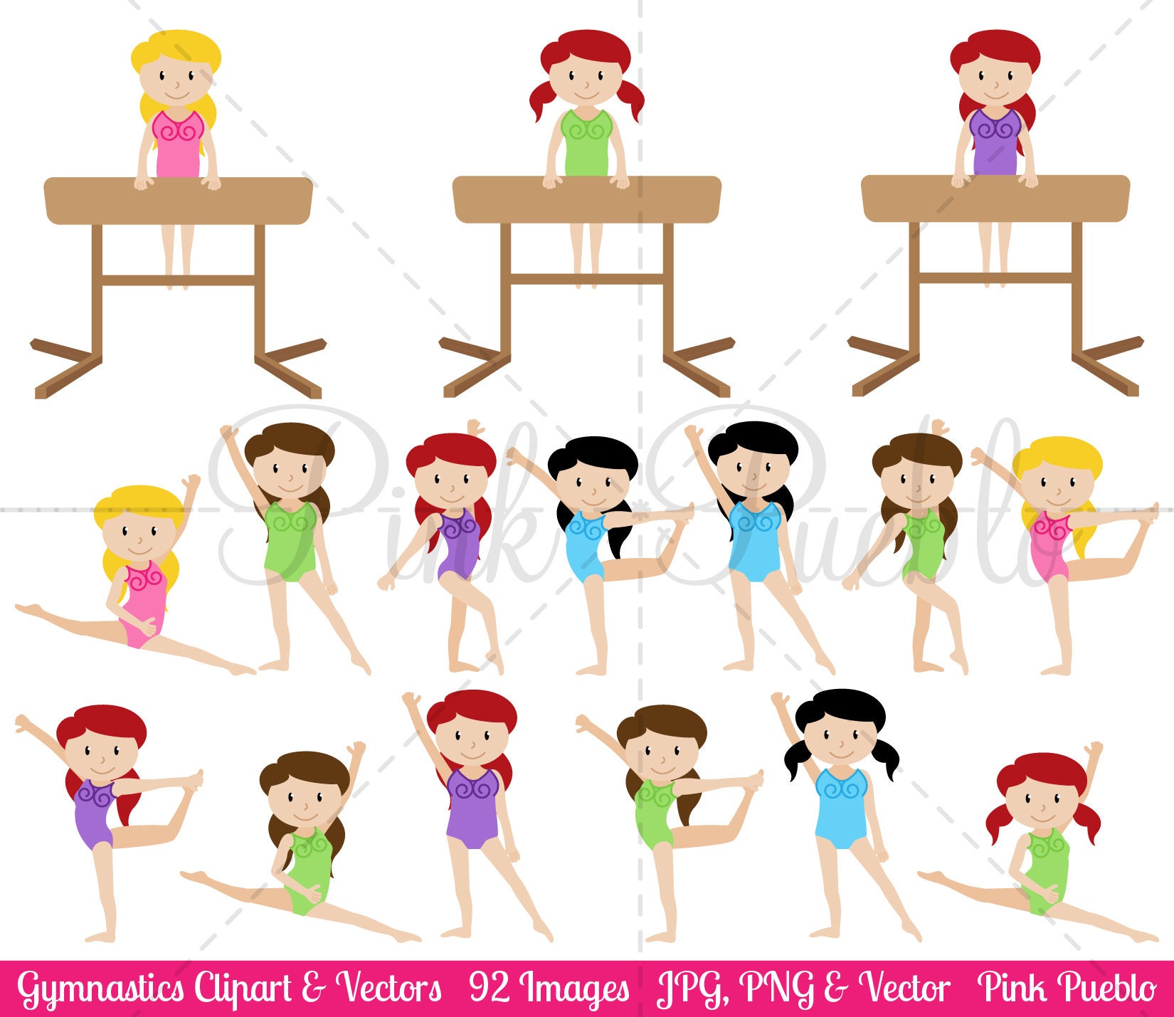 Gymnastics Clipart Gymnastics Clip Art Gymnast Clipart | Etsy