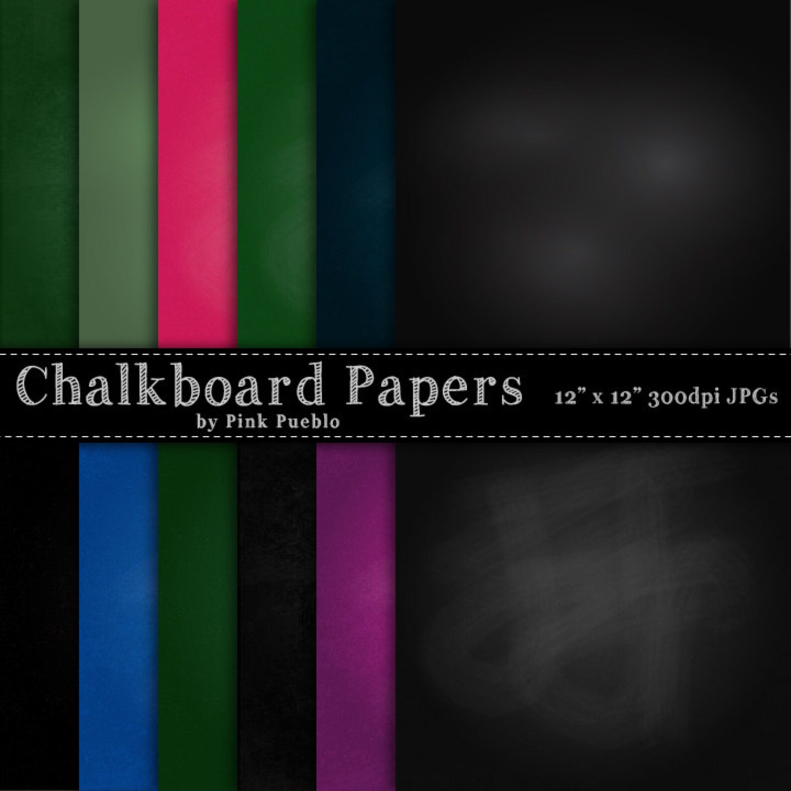 Chalkboard Digital Printable Papers Scrapbook Papers or - Etsy