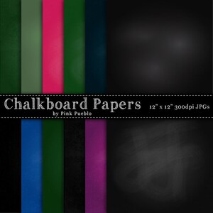 Chalkboard Digital Printable Papers Scrapbook Papers or Backgrounds ...