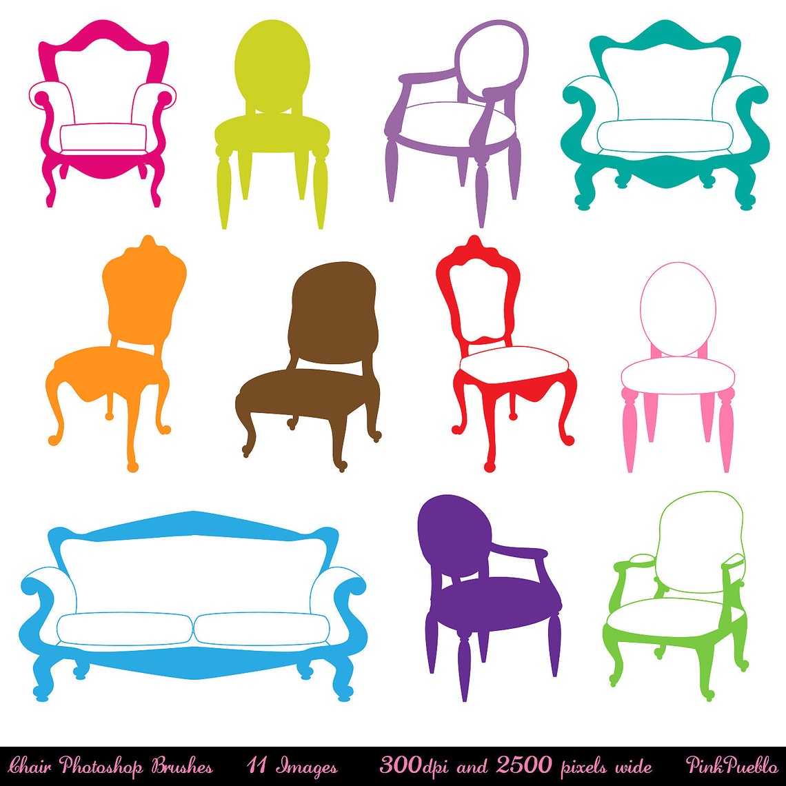 Chair Photoshop Brushes Furniture Photoshop Brushes Decor - Etsy
