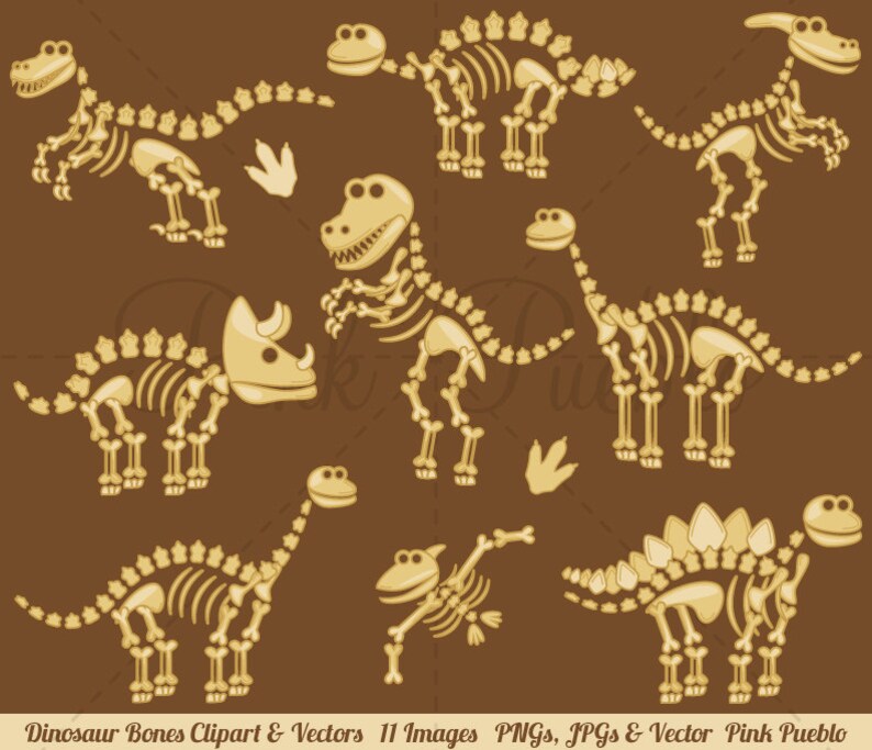 Dinosaur Bones Clipart Dinosaur Clip Art Dinosaur Clipart | Etsy